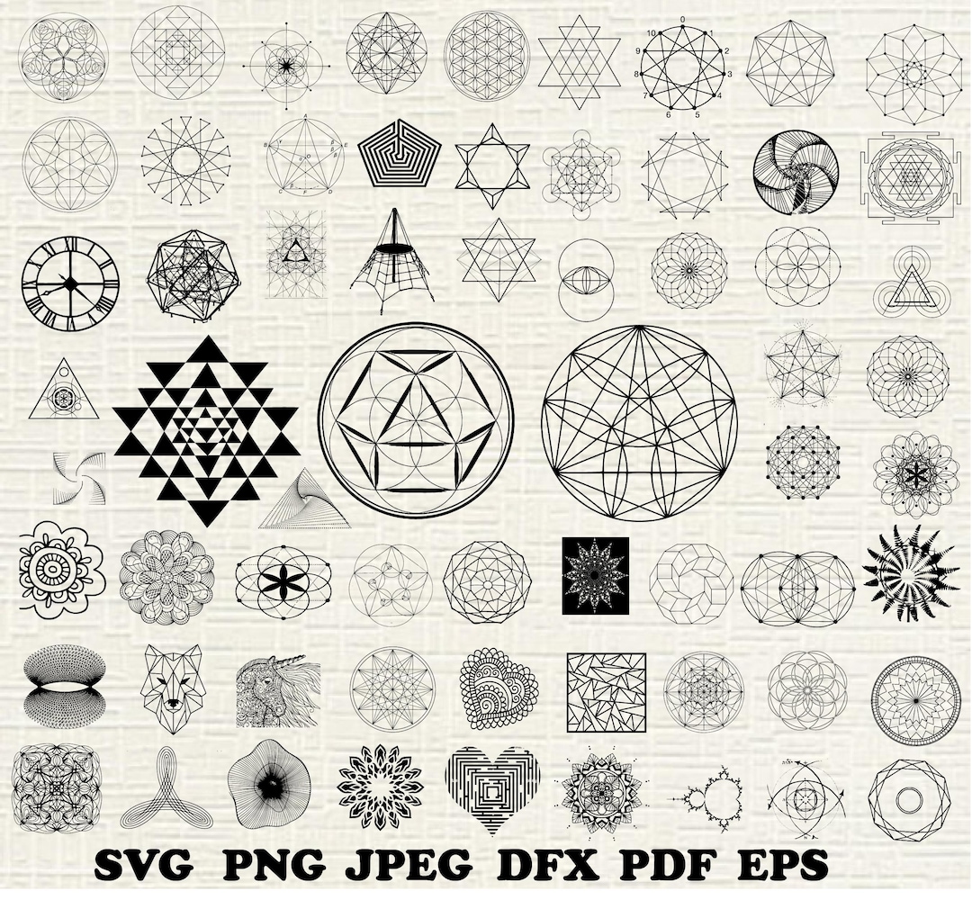 Sacred Geometry Svg Bundle, Sacred Symbols Svg Bundle, Geometry Mandala ...