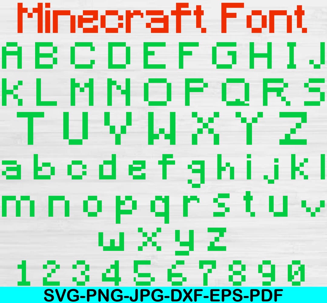 Minecraft Font Svg Bundle, Minecraft Font TTF, Minecraft Letters ...