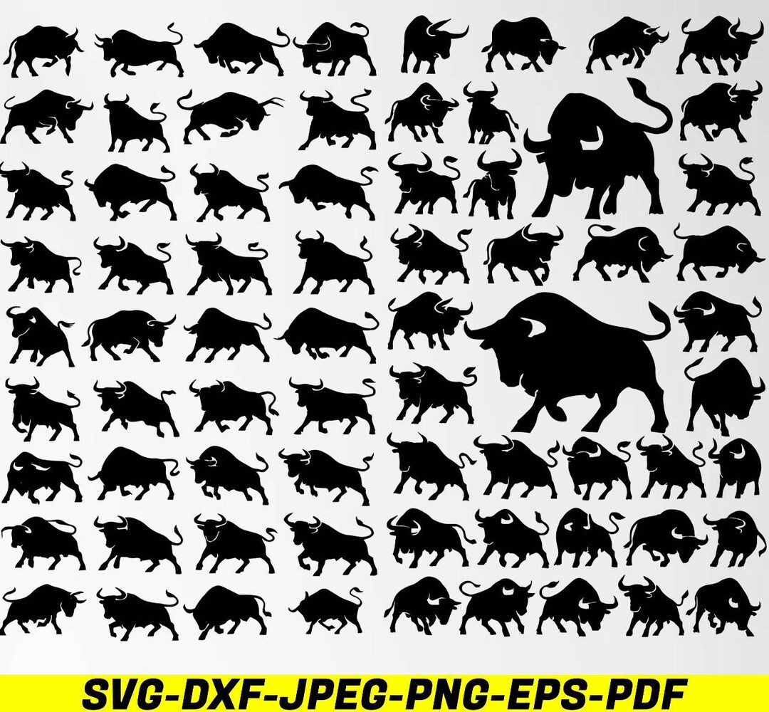 Bull Svg Bundle, Bull Png Bundle, Bull Clipart, Bull Cut Files for ...