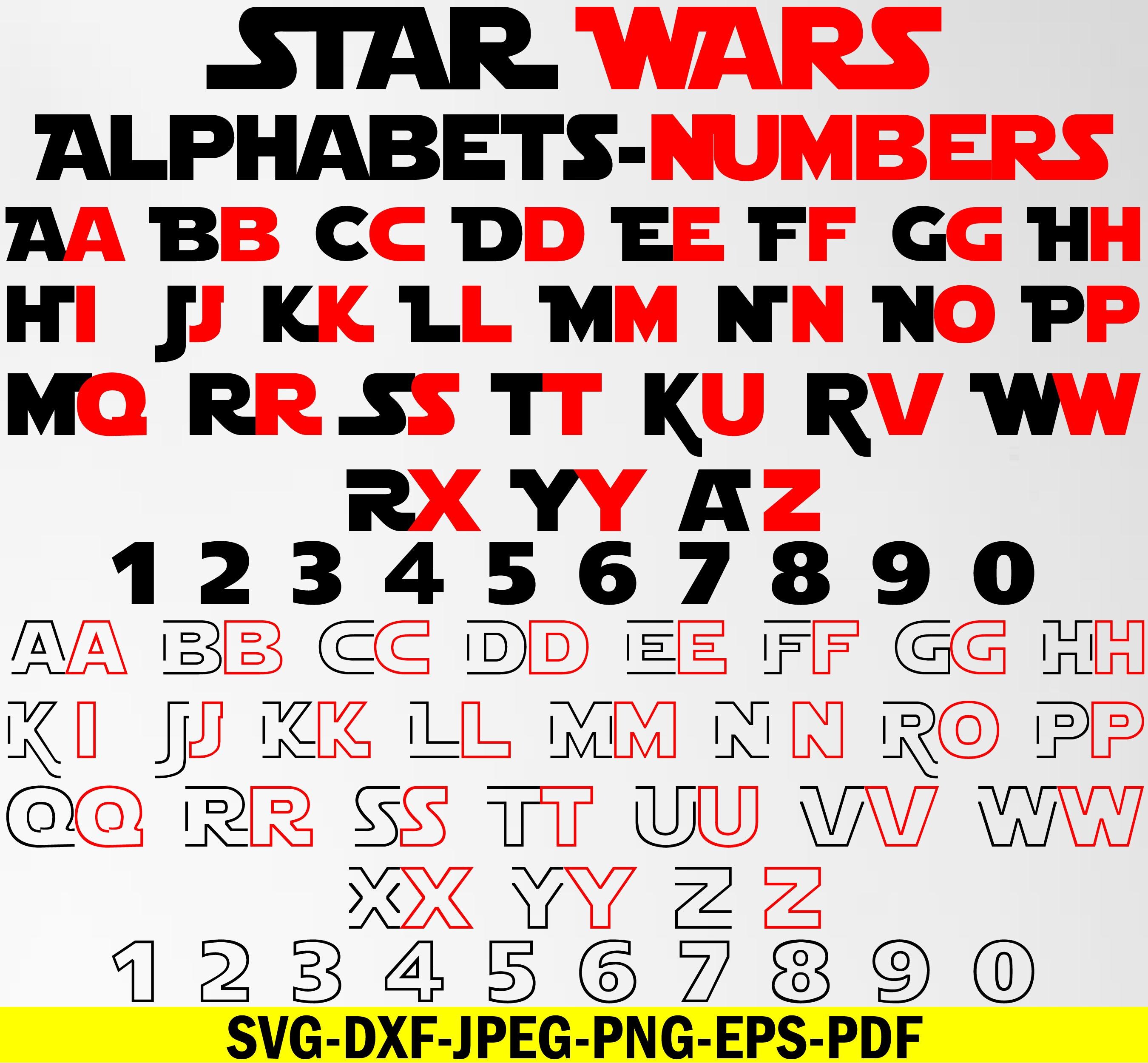 Star Wars Alphabets Svg Bundle, Stars Font Svg, Star Wars Font Letters ...