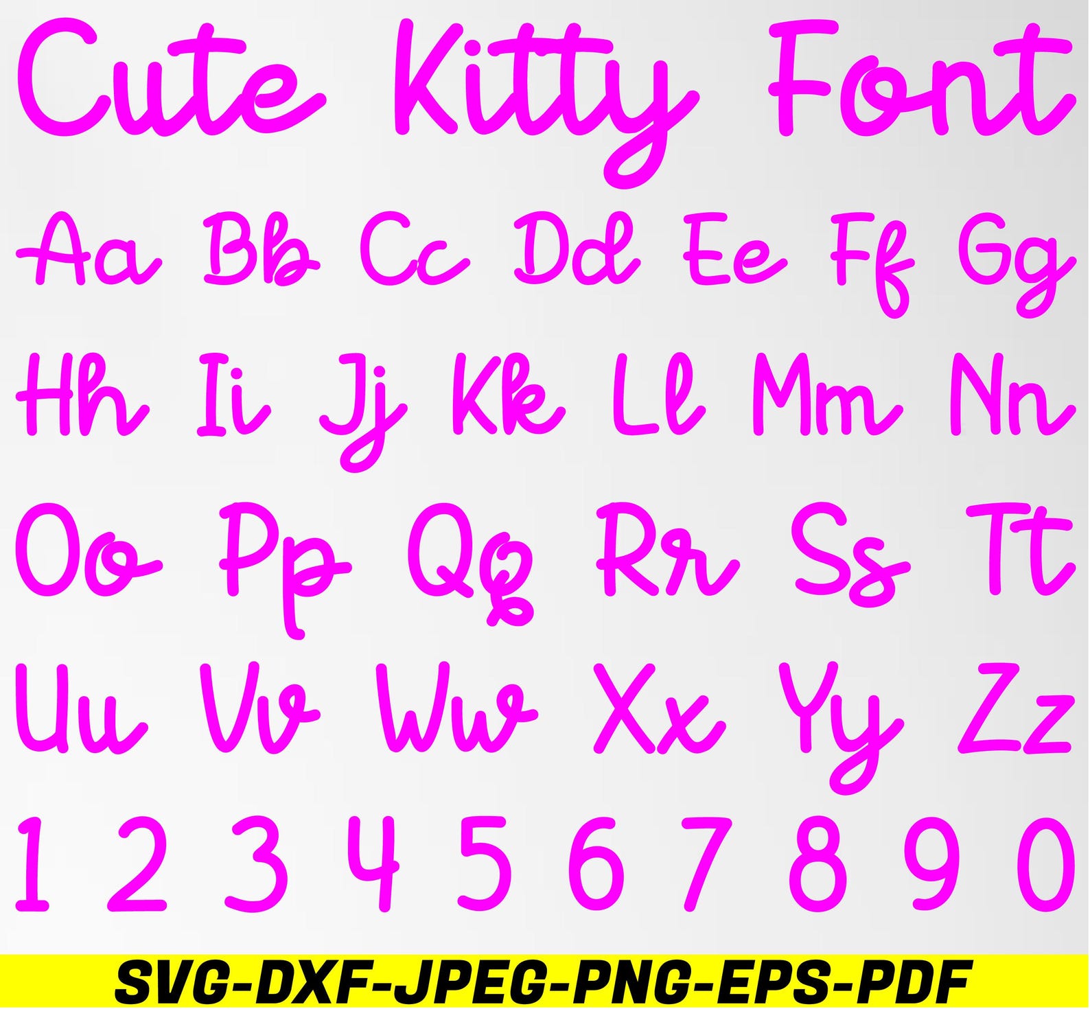 Cute Kitty Font Svg Bundle, Cat Font Svg, Kitty Font Letters Svg, Cat ...