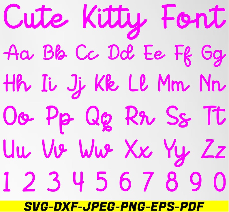 Cute Kitty Font Svg Bundle, Cat Font Svg, Kitty Font Letters Svg, Cat ...