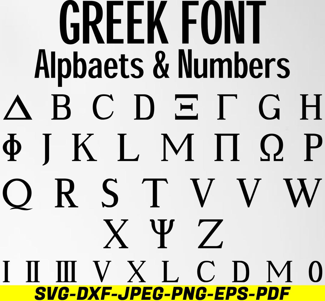 Greek Alphabet Font Svg, Greek Font Svg, Greek Font TTF, Greek Font OTF ...