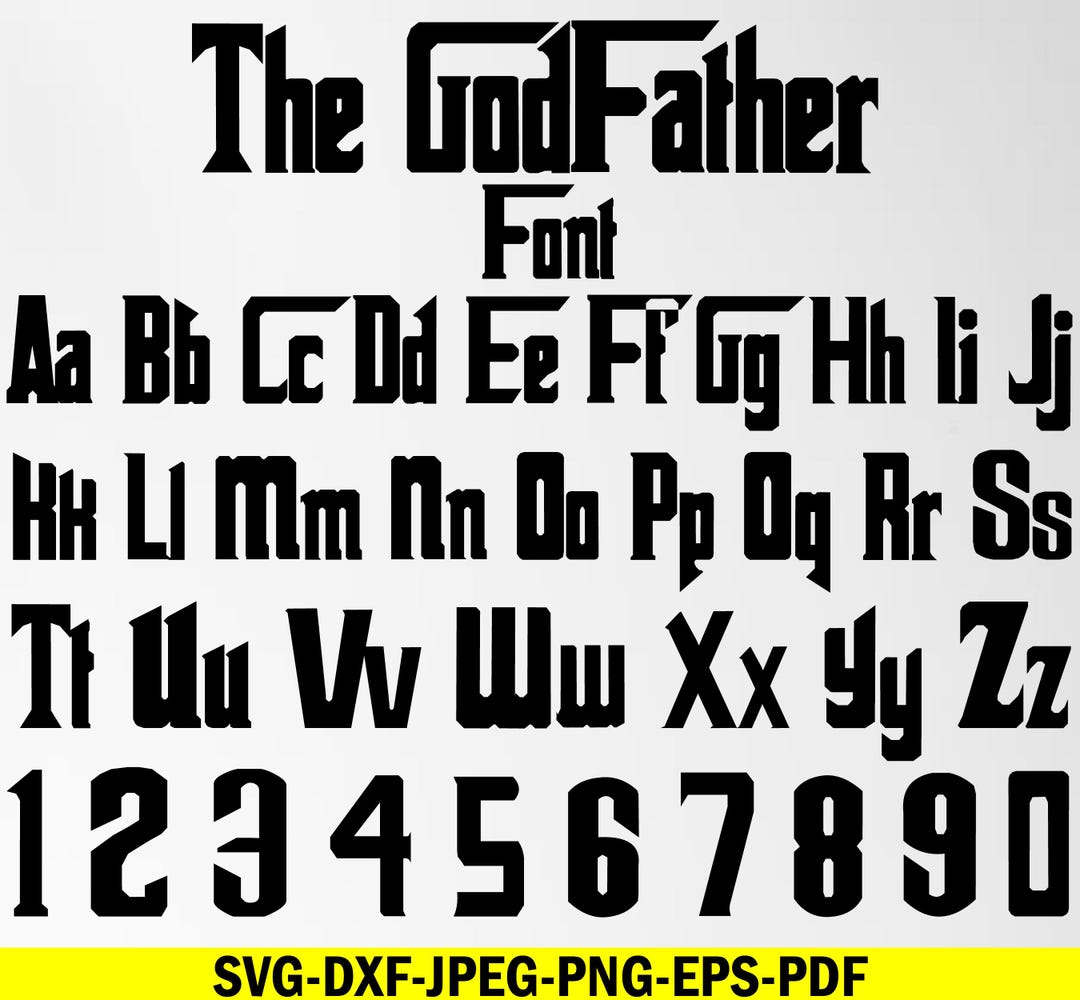 Mafia Godfather Font Svg Bundle, Godfather Font Alphabets Svg ...