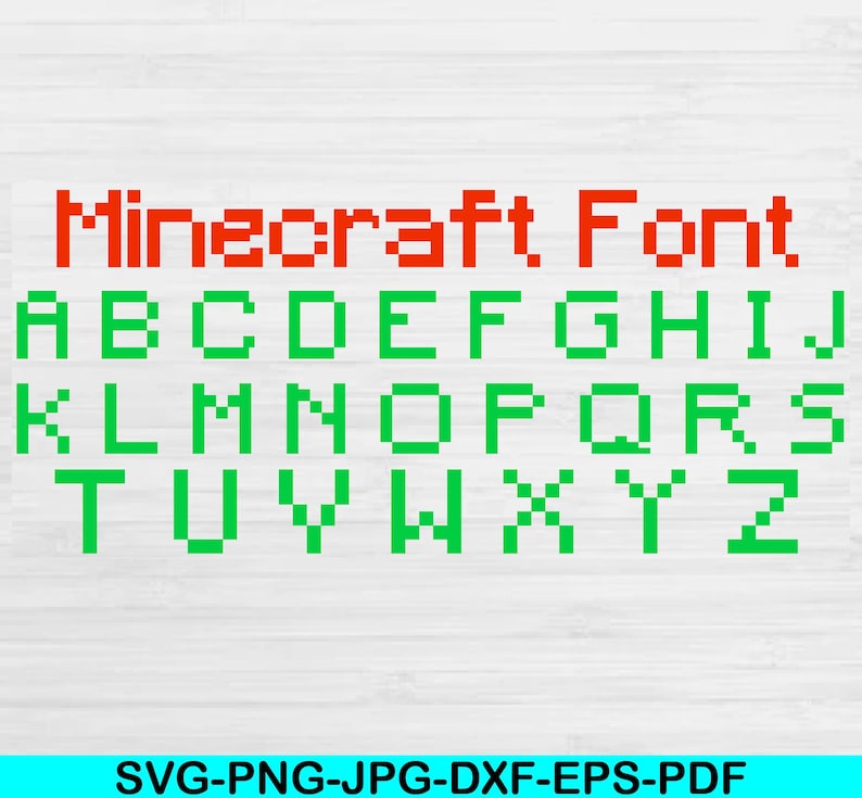 Minecraft Font Svg Bundle, Minecraft Font TTF, Minecraft Letters ...