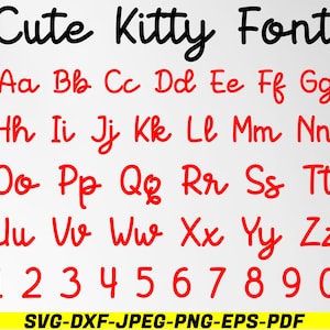 Cute Kitty Font Svg Bundle, Cat Font Svg, Kitty Font Letters Svg, Cat ...