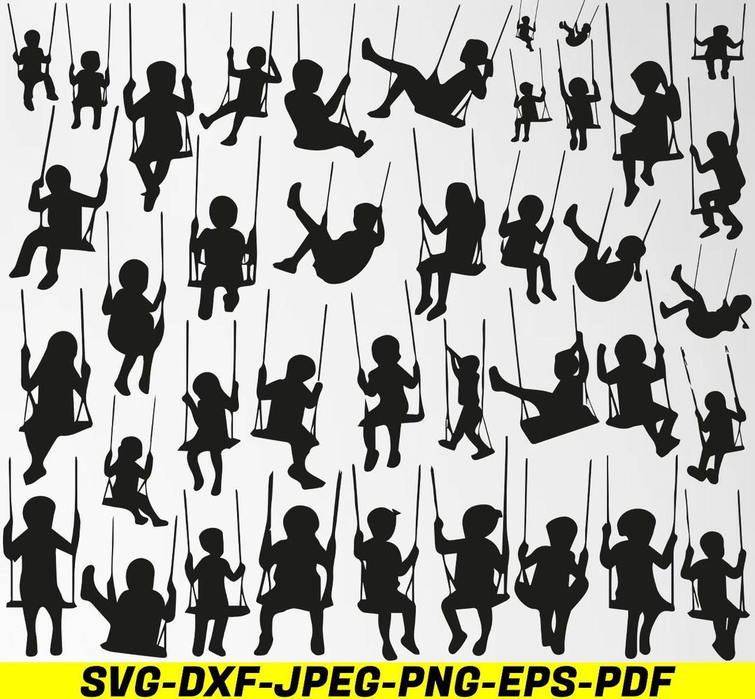 Kid on Swing SVG Bundle, Clipart, Cut Files (digital Download) - Etsy