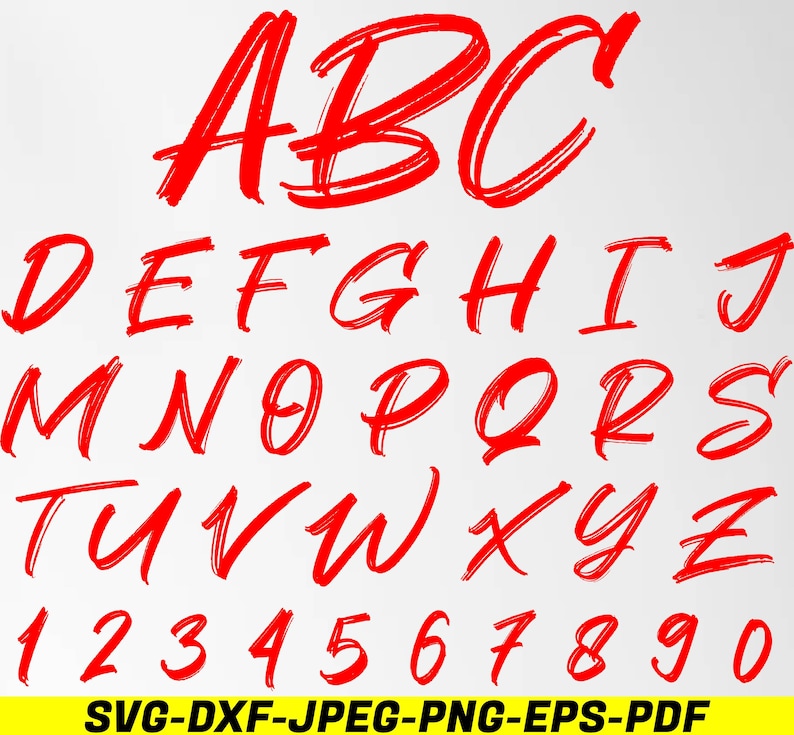 Brush Font Svg Bundle, Brushed Alphabet Svg, Brush Fonts Ttf, Brush ...