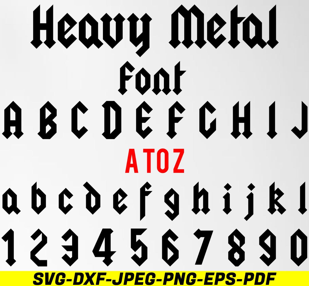 Hard Rock Font Svg, Heavy Metal Font Svg, Hard Rock Font TTF, Hard Rock ...