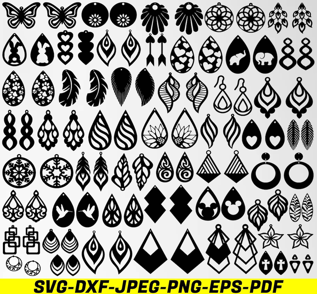 Earring SVG Bundle, Christmas Earring Svg, Earring Clipart, Earring ...