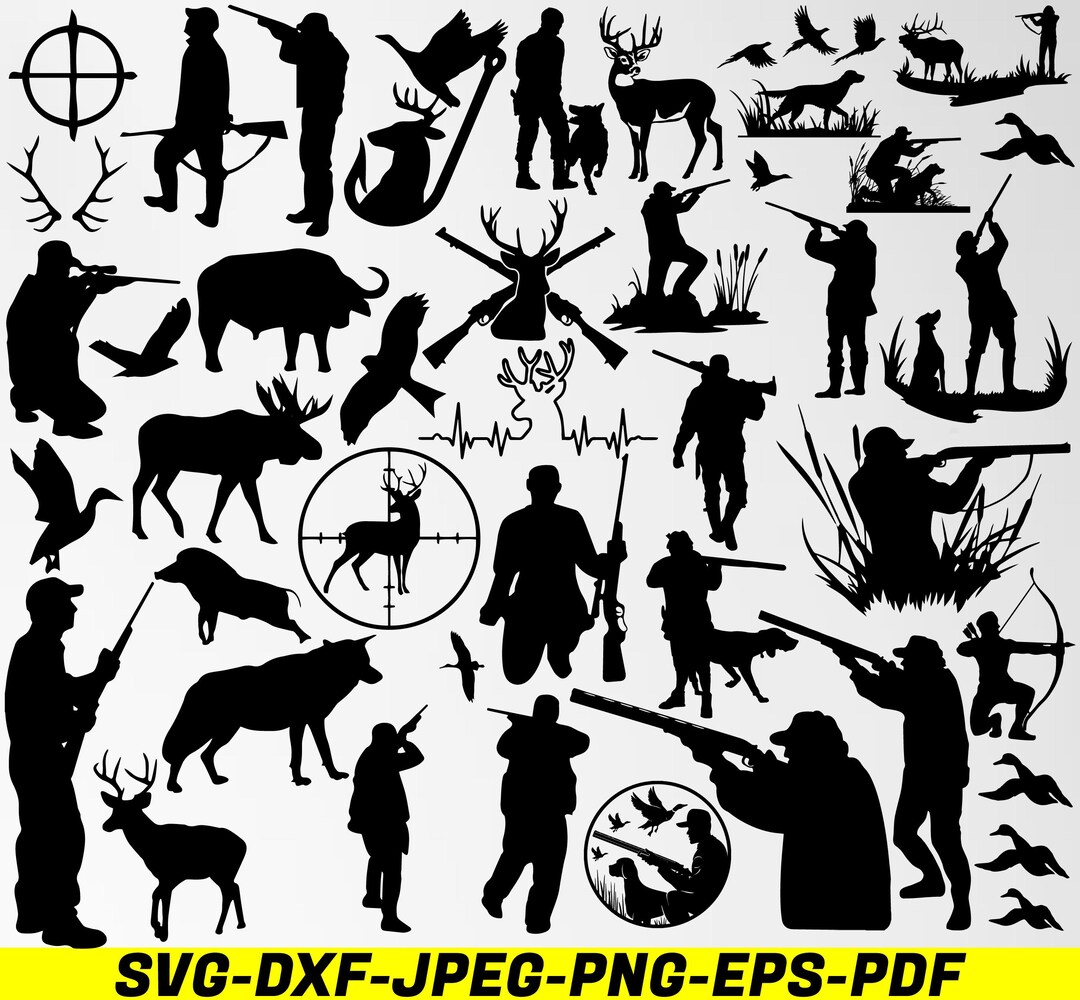 HUNTING Svg Bundle, Hunter Svg, Hunting Clipart, Hunting Silhouette ...