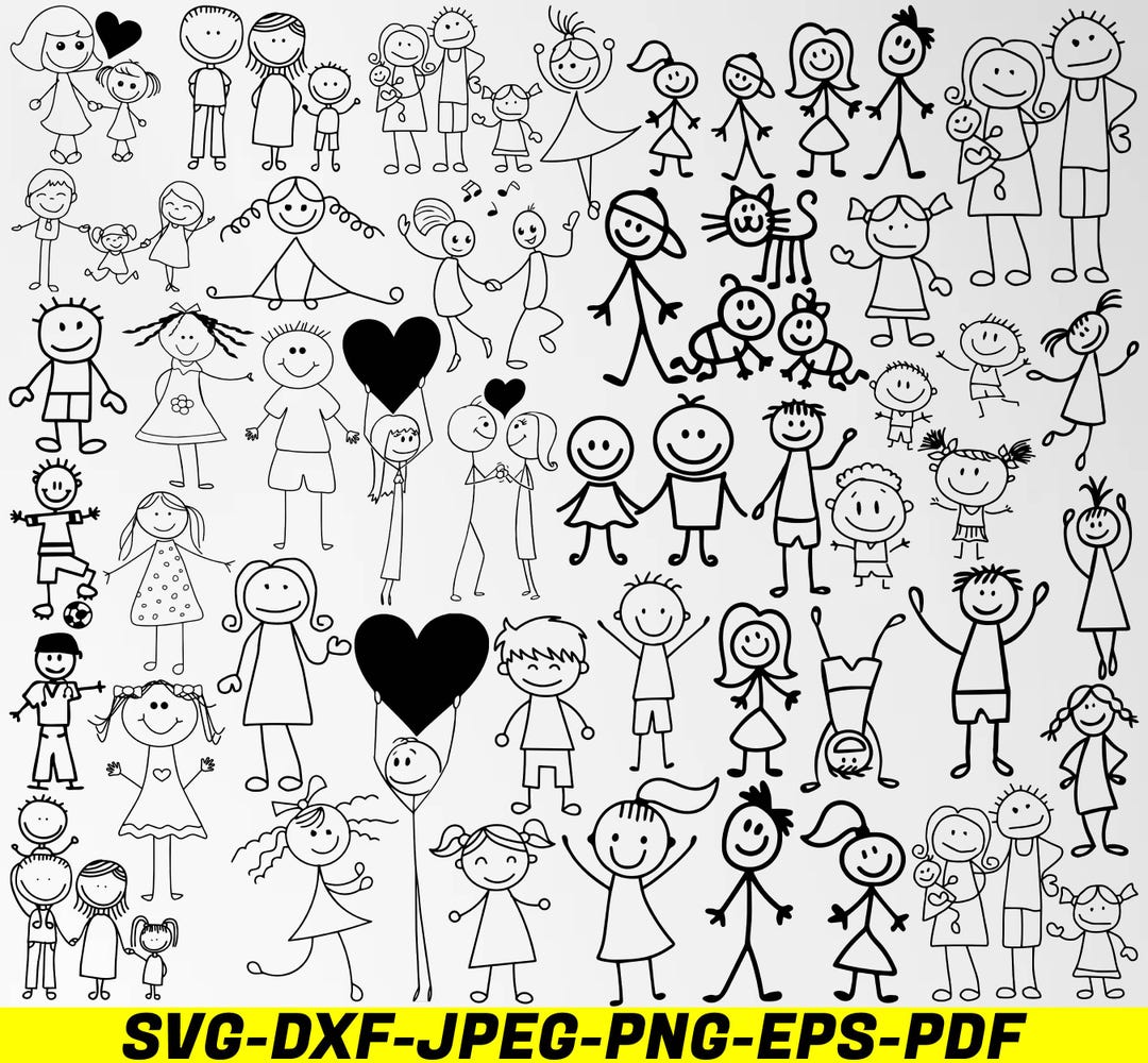 Stick Family Svg Bundle, Stick Family Clipart, Stick Family Cut Files ...