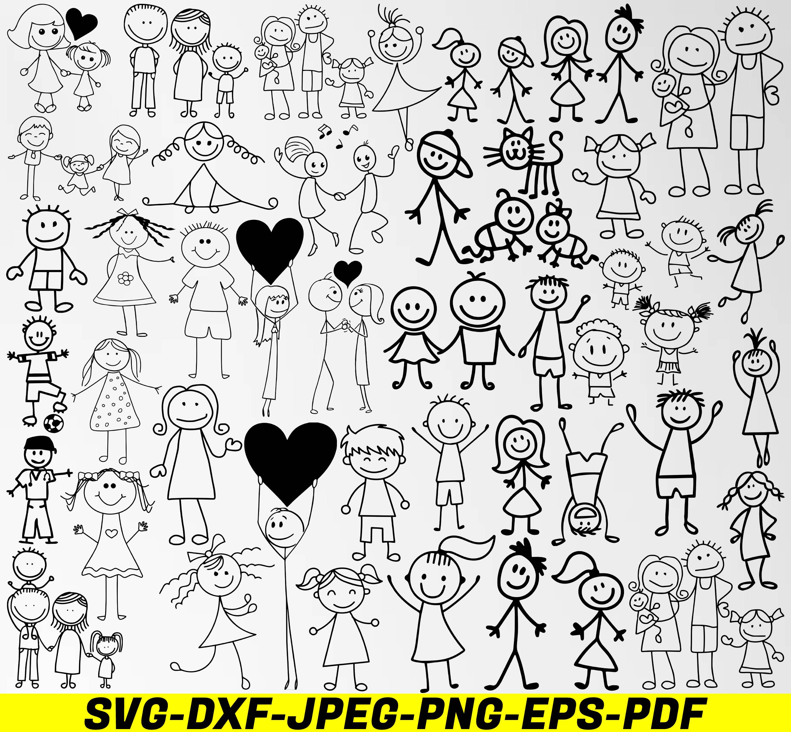 Stick Family Svg Bundle, Stick Family Clipart, Stick Family Cut Files ...