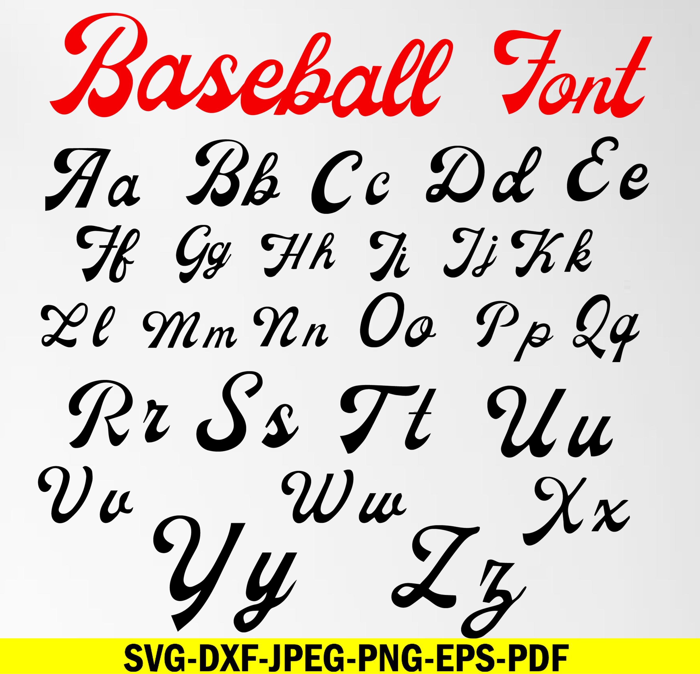 Baseball Font Svg, With Tail Baseball Font TTF, Baseball Script Font ...