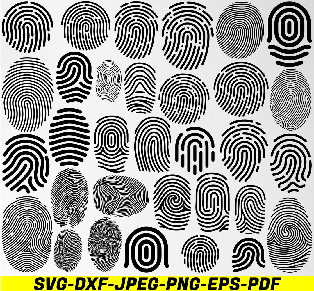 Fingerprint Svg Bundle, Fingerprints Clipart, Fingerprint Cut Files for ...
