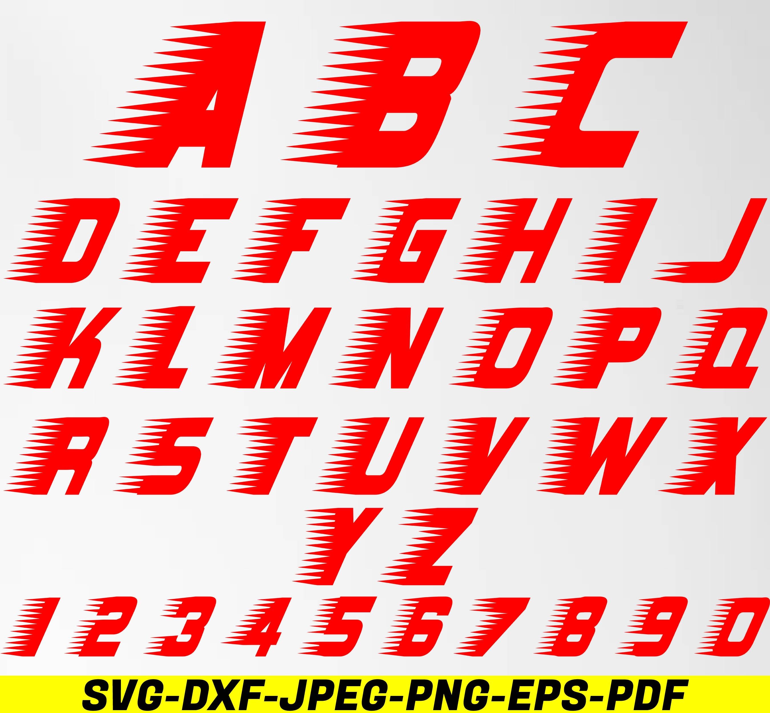 Racing Fonts SVG Bundle, Speed Numbers (digital Download) - Etsy