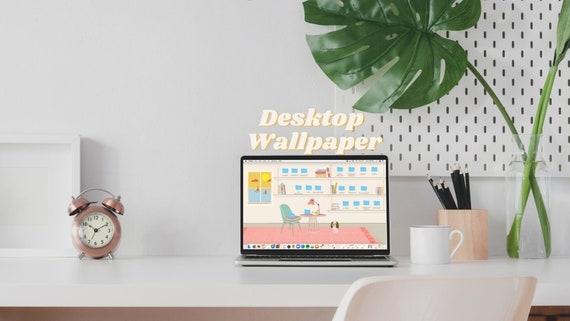 Desktop Wallpaper Calming Study Room Background Digital | Etsy Canada