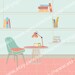 Desktop Wallpaper | Green Study Room Background Digital Desktop - Etsy ...