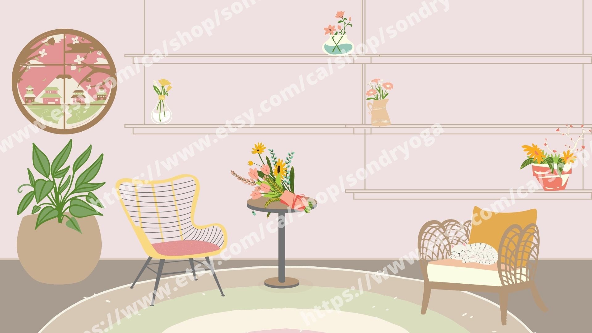 Desktop Wallpaper | Living Room Background Digital Desktop - Etsy