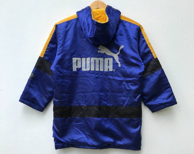 Rare Vintage Puma Euro Sports Big Spell Logo Snap Button Hoodie Jacket ...
