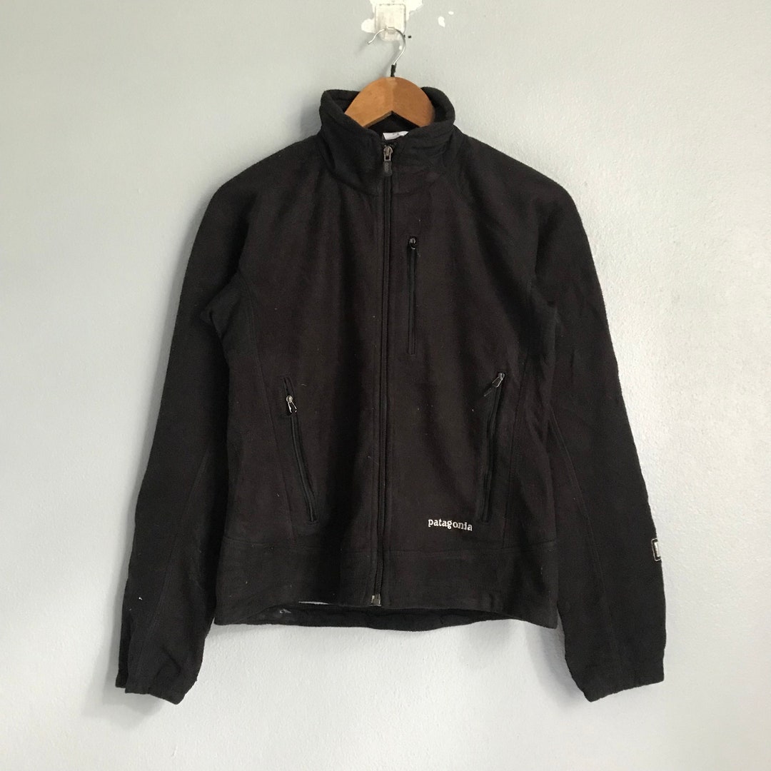 Vintage Patagonia Mountain Polartec Outdoor Embroidered Logo Black ...