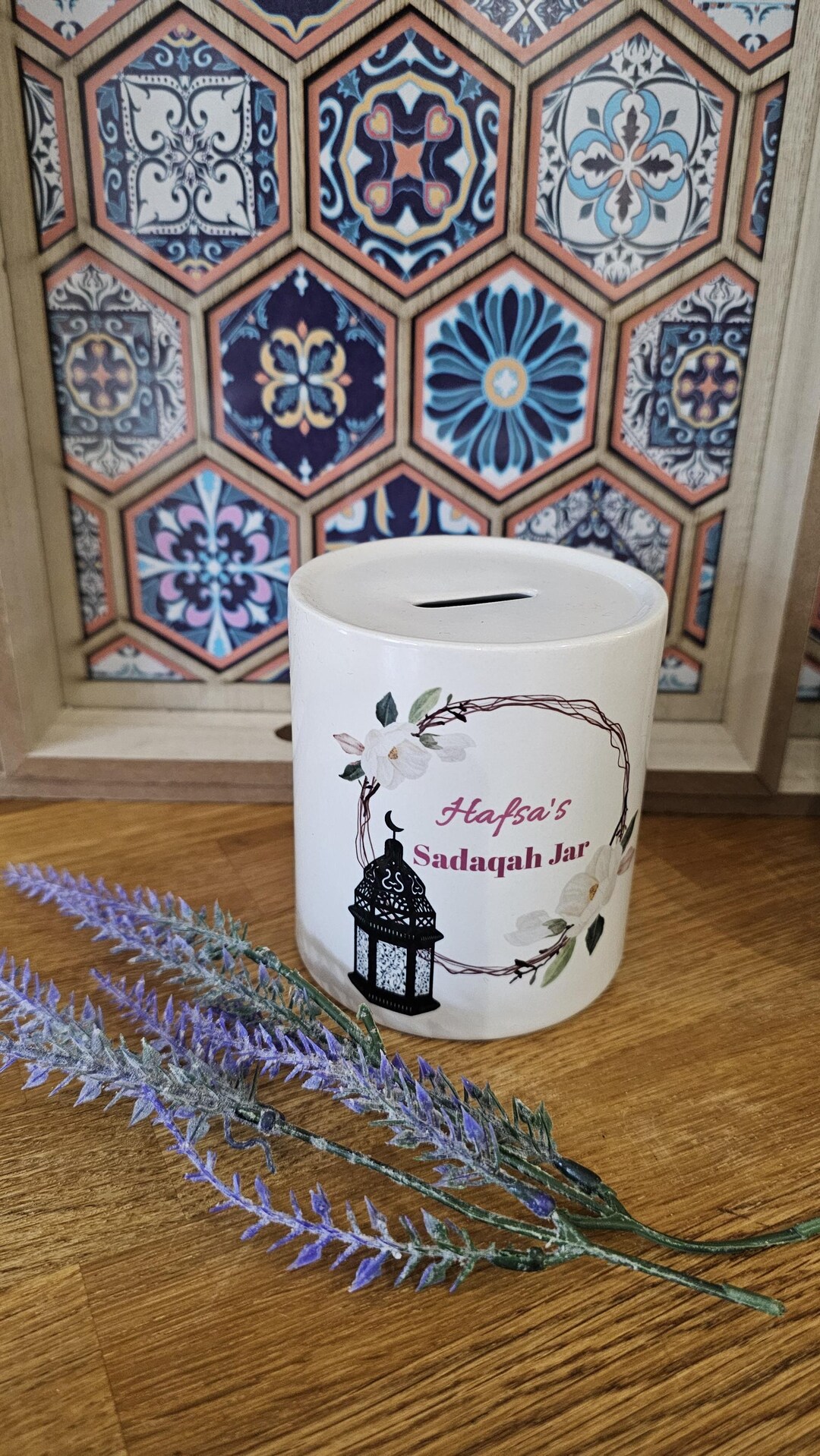Personalised Sadaqah Savings Jar Customised Money Box Ramadhan Gift ...