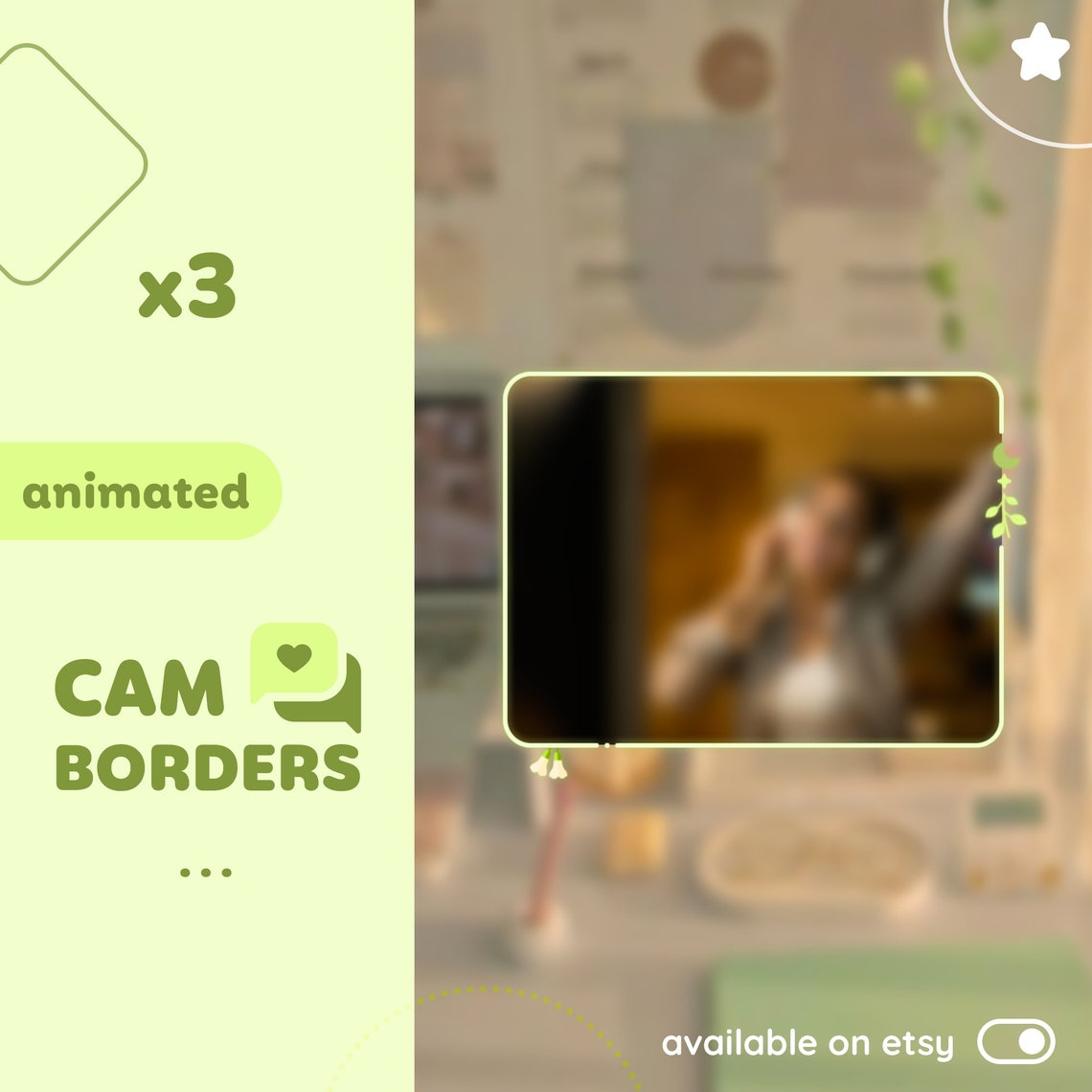 ANIMATED WEBCAM BORDERS X3 Plant Themed Webcam Borders for Stream Plant ...