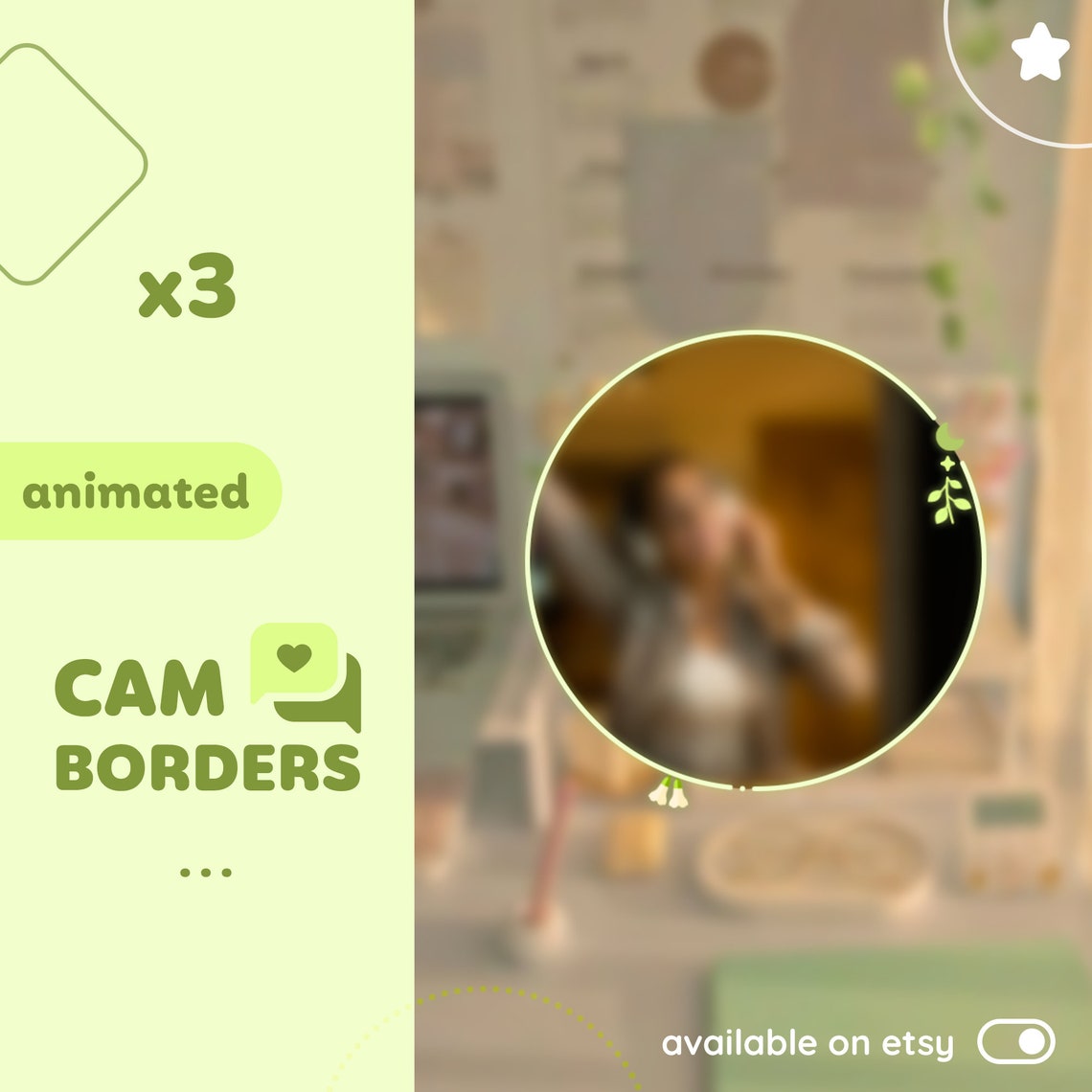 ANIMATED WEBCAM BORDERS X3 Plant Themed Webcam Borders for Stream Plant ...