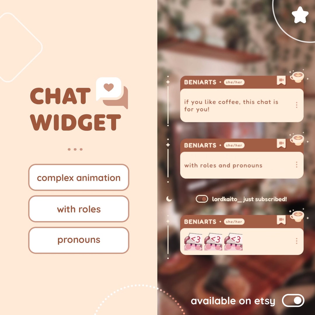 Chat Widget for Twitch With Alerts | Coffee Chat | Streamelements - OBS ...