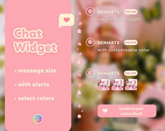 P2U Customizable Chat Widget Cherry Blossom Sakura Pink Stream Chatbox ...