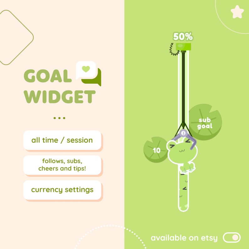 Goal Widget for Twitch Frog Gacha Goal Streamelements OBS - Etsy