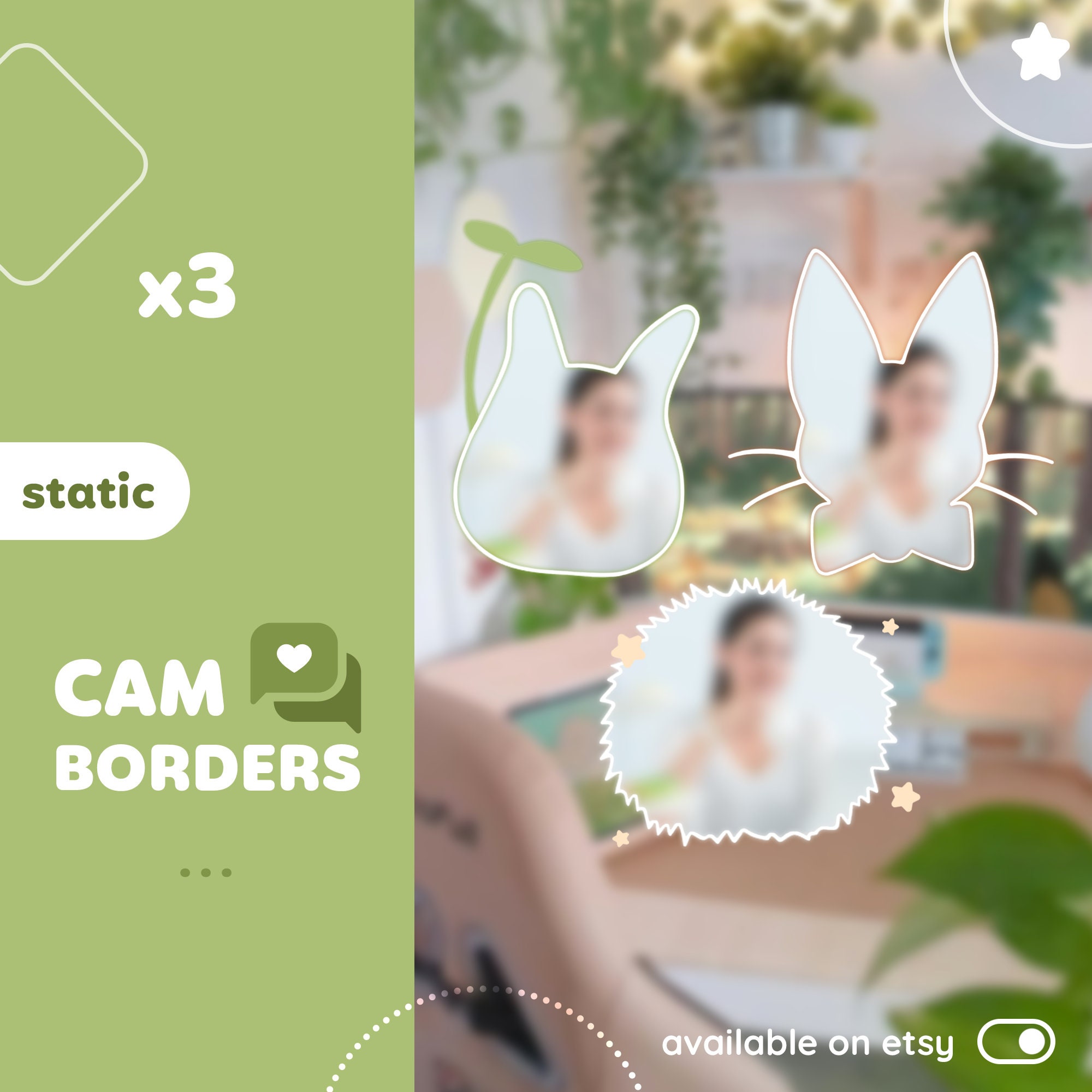 STATIC WEBCAM BORDERS X3 Cute Anime Cozy Themed Webcam Borders for ...