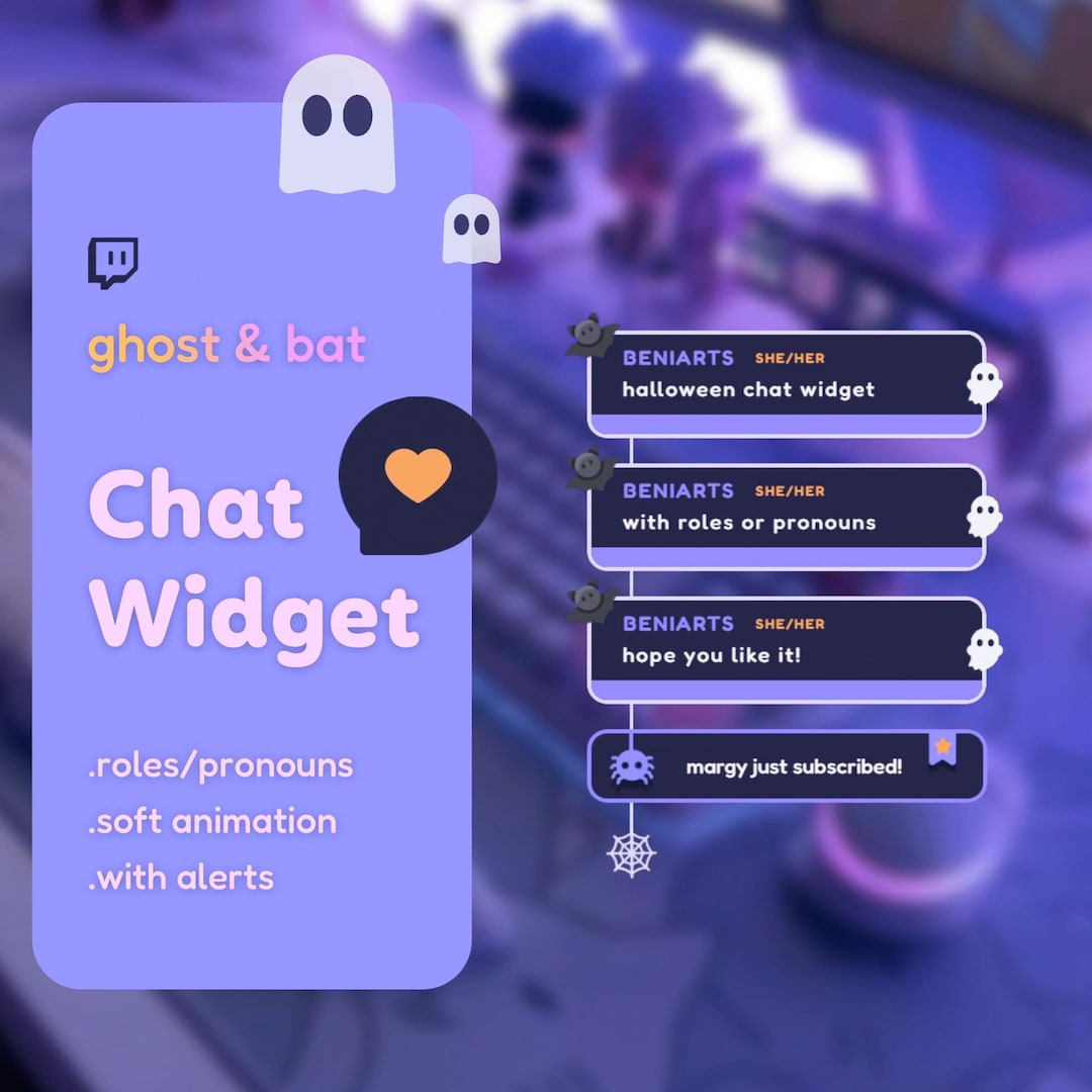 GHOST & BAT Chat Widget With Alerts for Twitch | Halloween ...