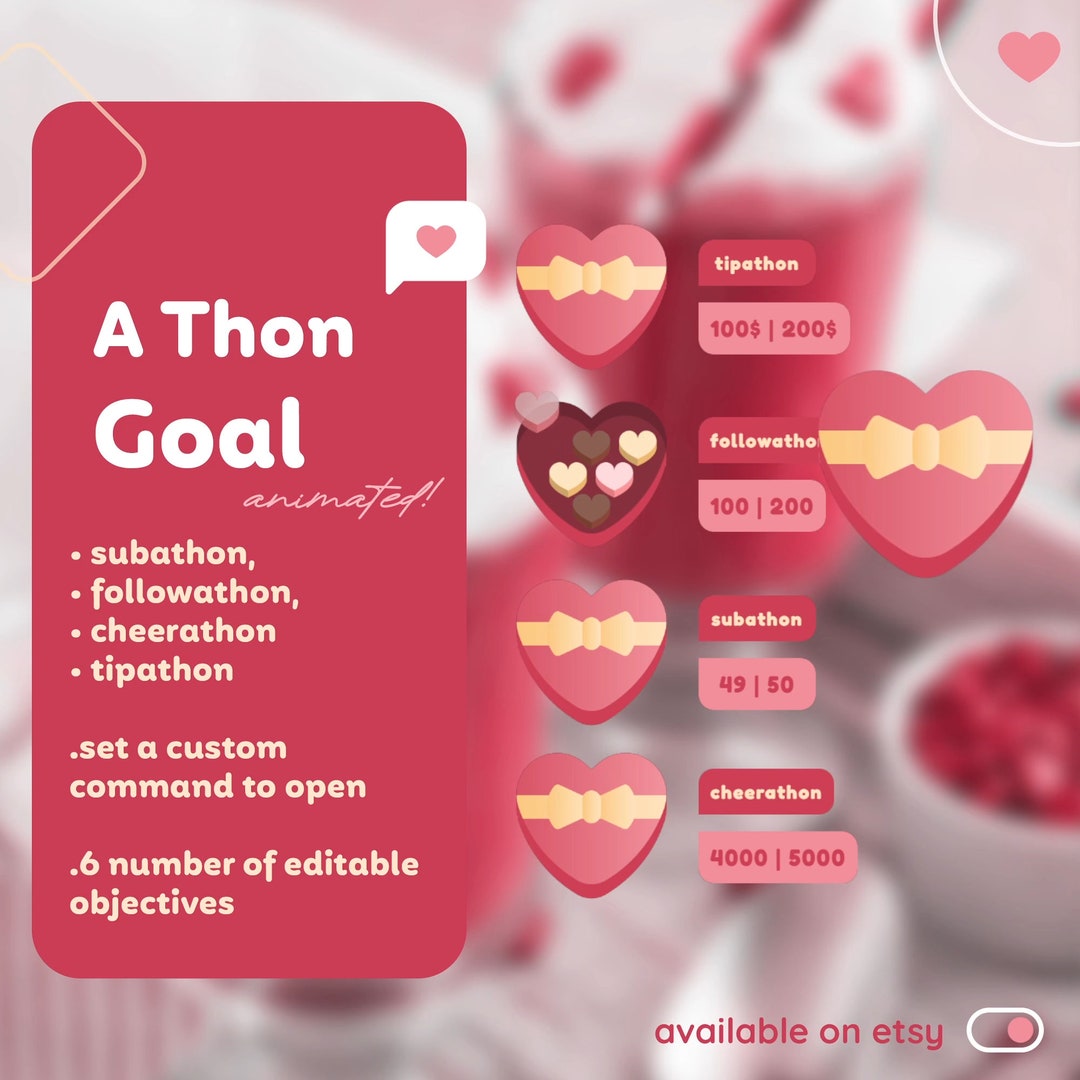 SUBATHON GOAL Widget for Twitch | Chocolate Love | Streamelements - OBS ...