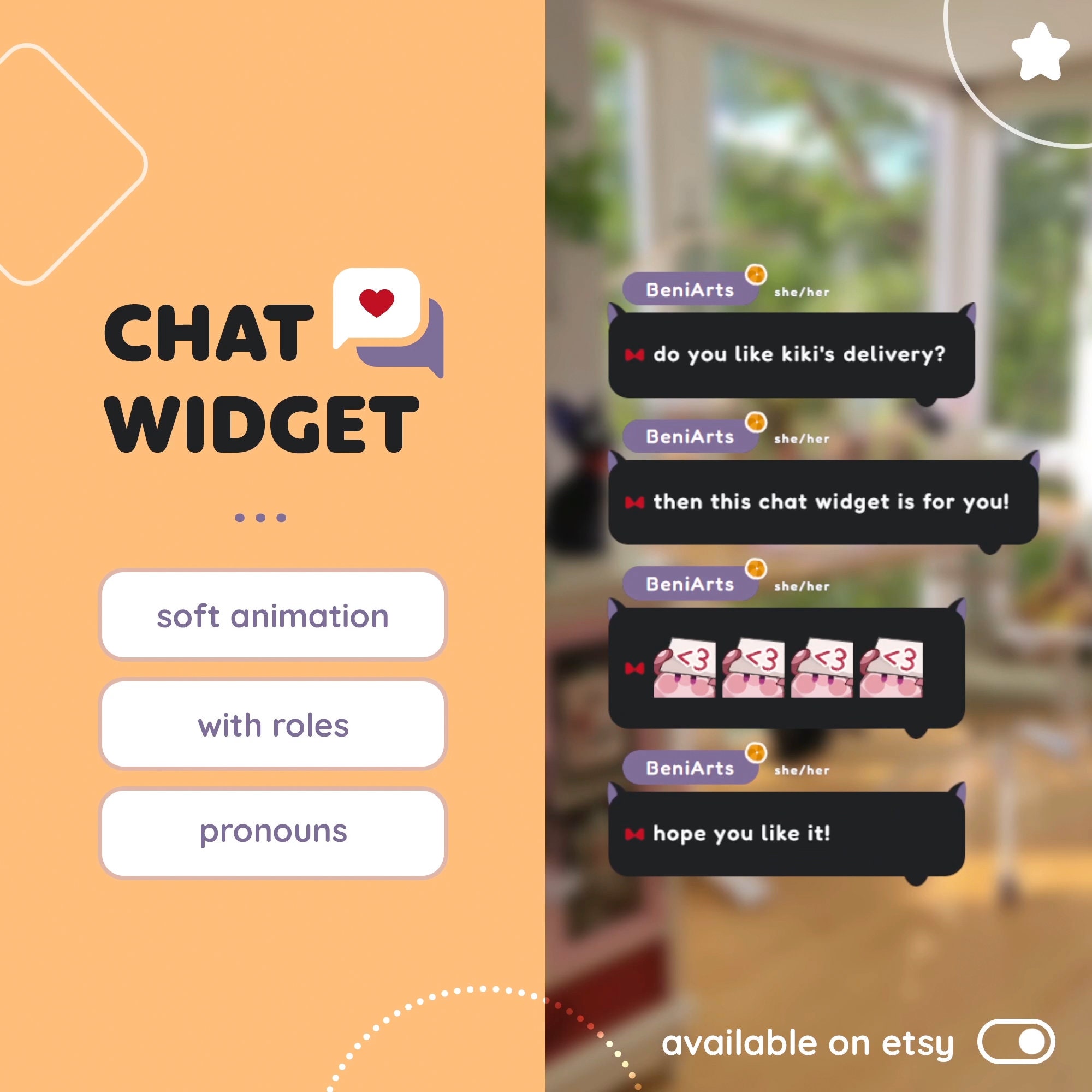 Chat Widget for Twitch Anime Movie Chat black Version Streamelements ...
