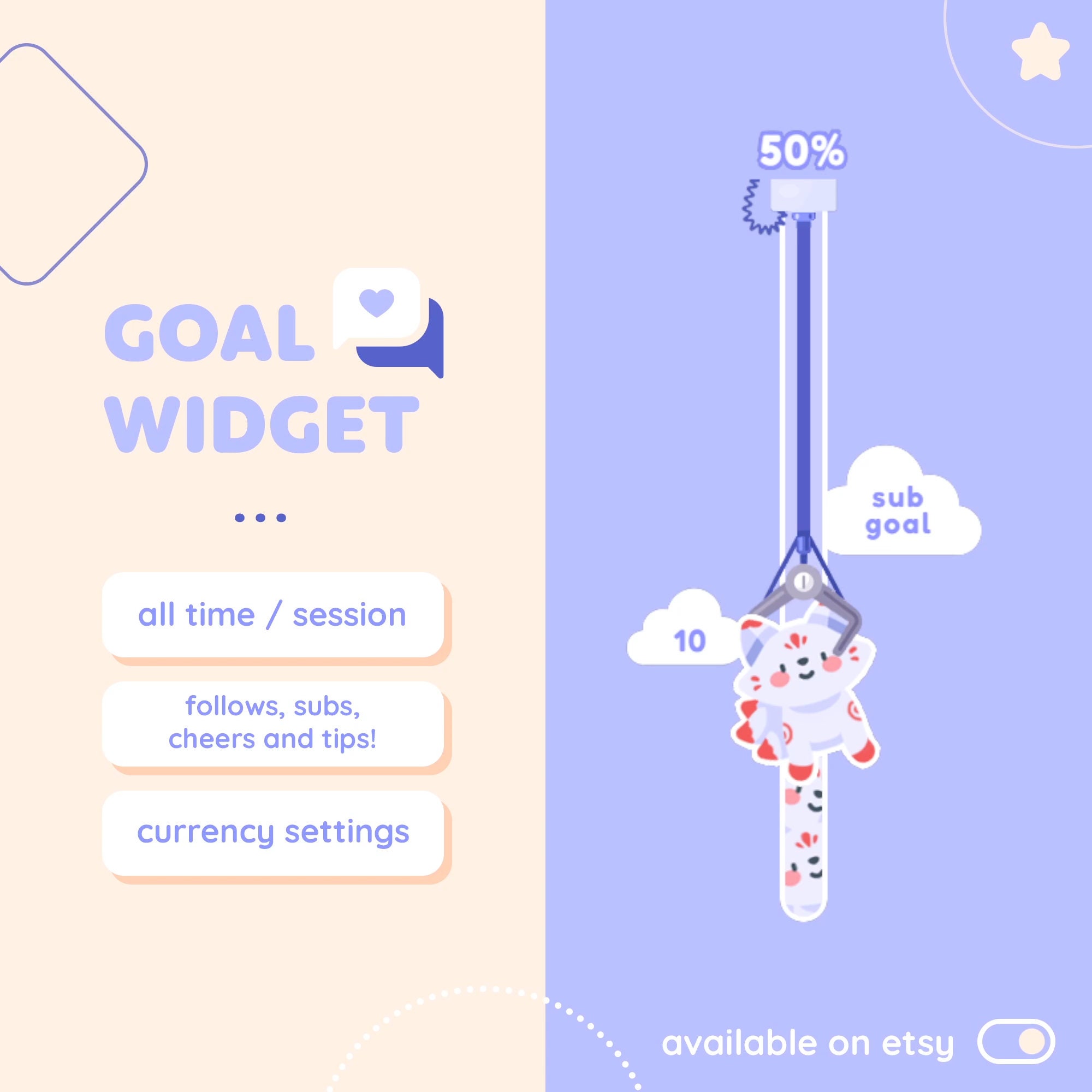 Goal Widget for Twitch | Kitsune Gacha Goal | Streamelements OBS - Etsy