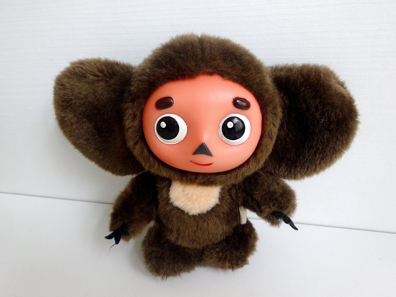 Plush Cheburashka with plastic faceСollectible soft plush toy | Etsy