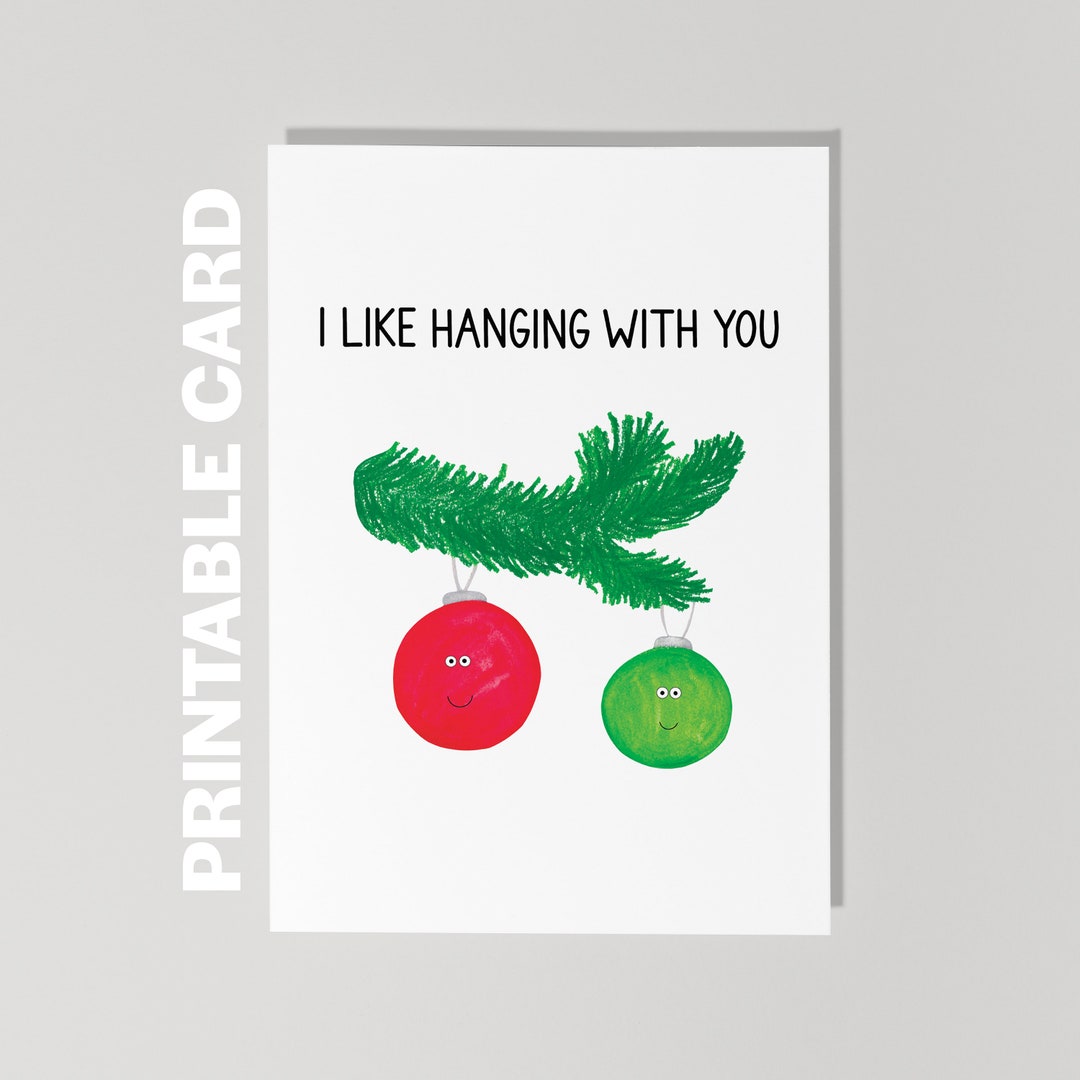 Printable Holiday Card, Christmas Ornament Card, Funny Christmas Card ...