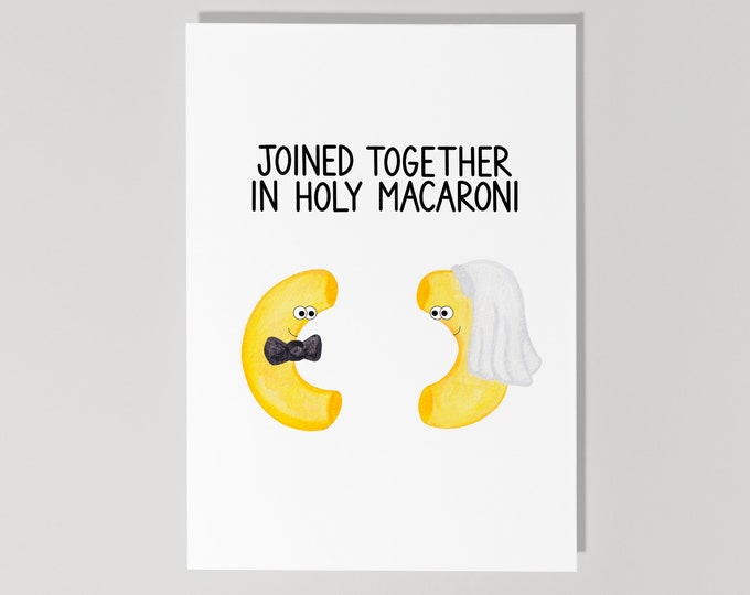Funny Wedding Card, Pasta Wedding Card, Funny Engagement Card, Joined ...