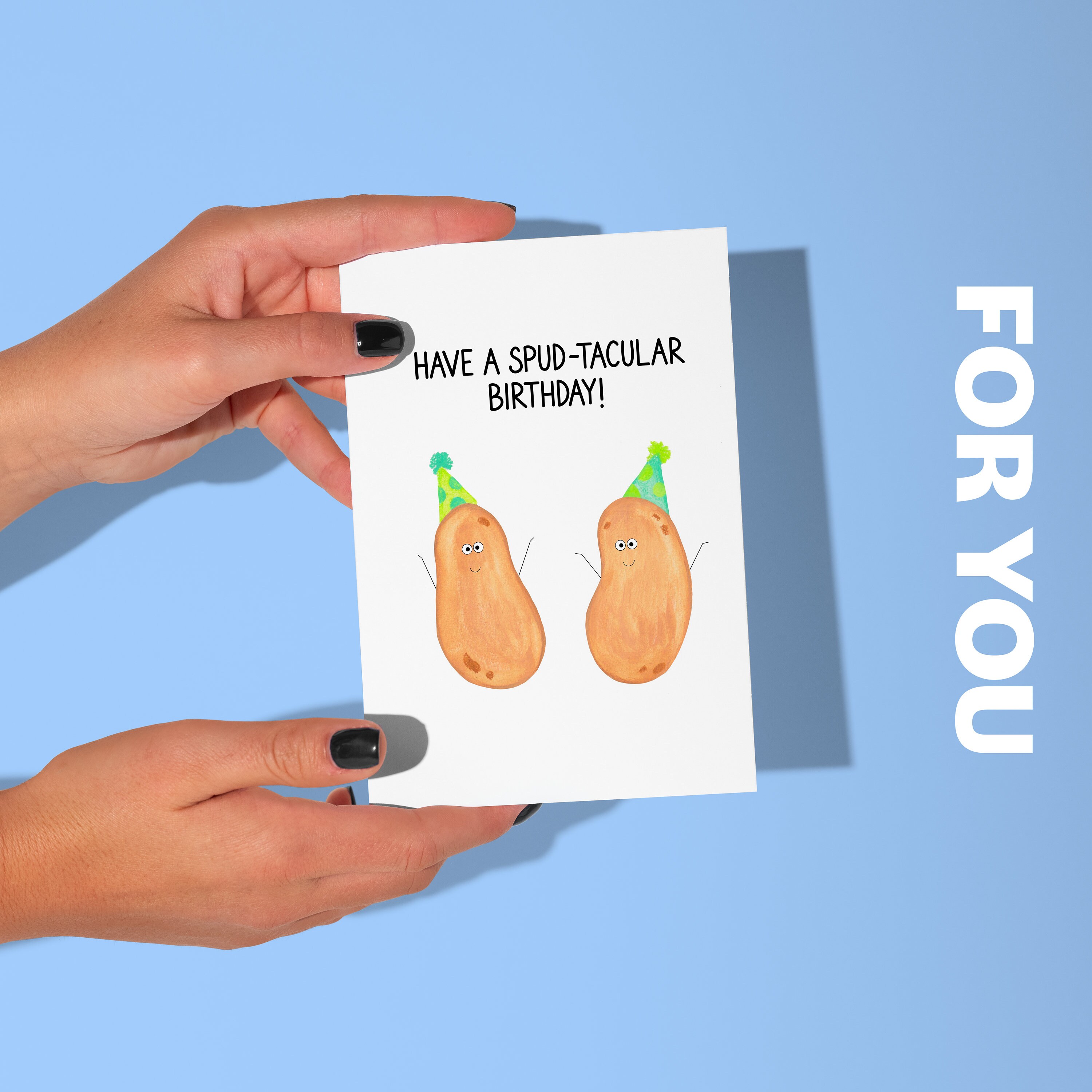 Happy Birthday Card, Have A Spud-tacular Birthday, Funny Birthday Card ...