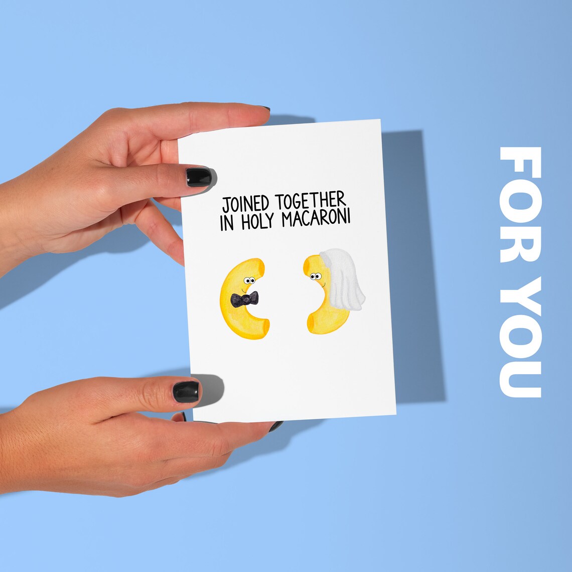 Funny Wedding Card, Pasta Wedding Card, Funny Engagement Card, Joined ...