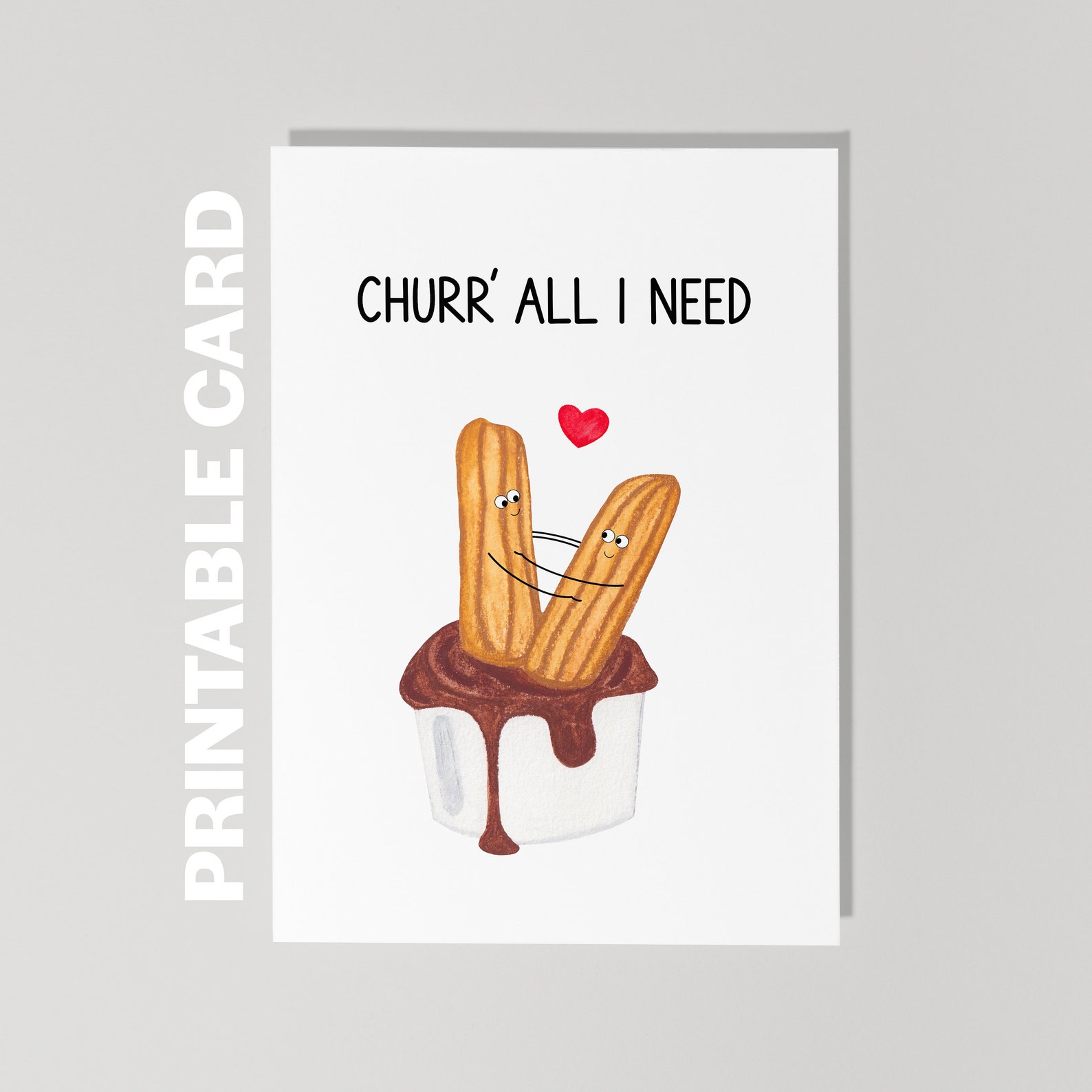 Printable Anniversary Card, You're All I Need, Funny I Love You Card ...