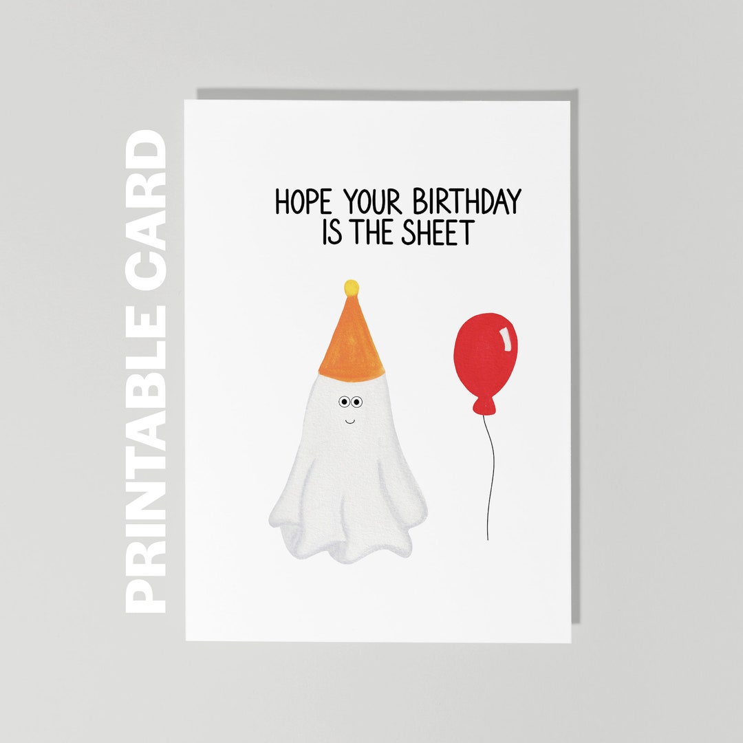 Printable Halloween Birthday Card, Funny Birthday Card, Hope Your ...