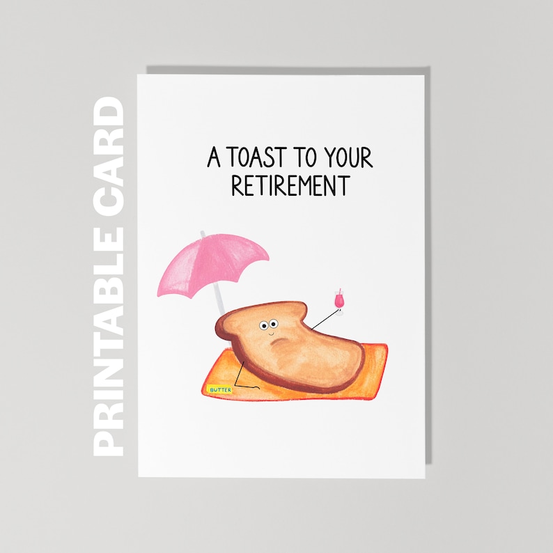 Printable Funny Beach Retirement Card, A Toast to Your Retirement - Etsy