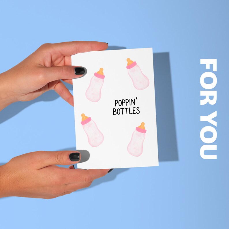 Baby Shower Card, New Baby Card, Poppin' Bottles Card - Etsy