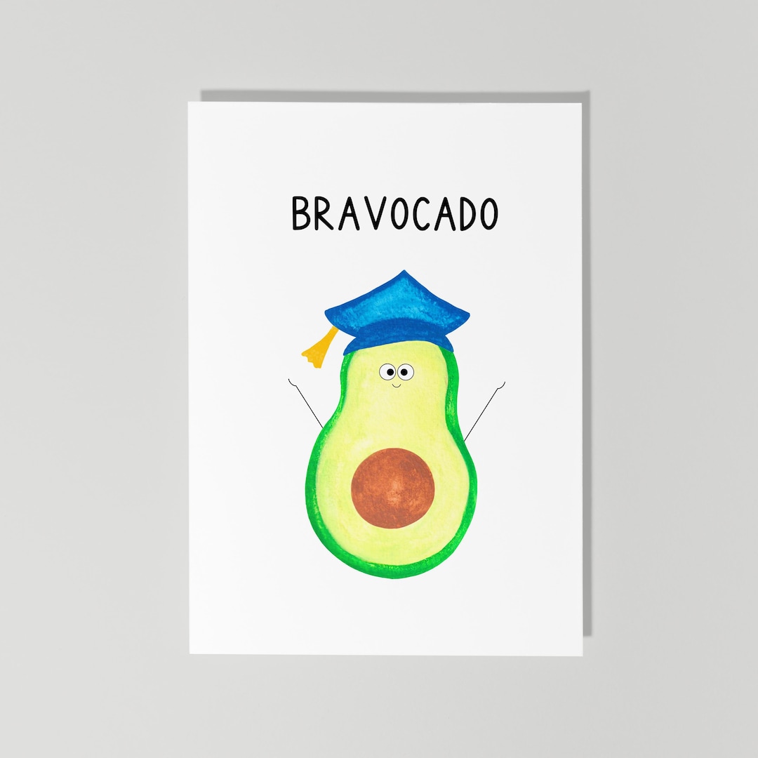 Funny Avocado Graduation Card, Bravocado - Etsy