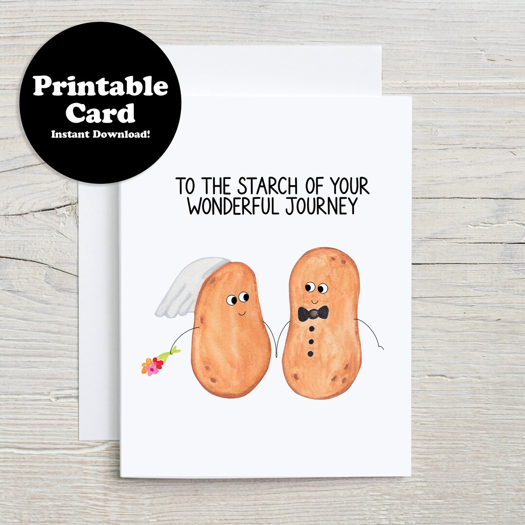 Printable Wedding Card Potato Wedding Card Funny Engagement - Etsy
