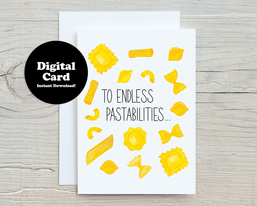 Printable Congratulations Card to Endless Pastabilities - Etsy