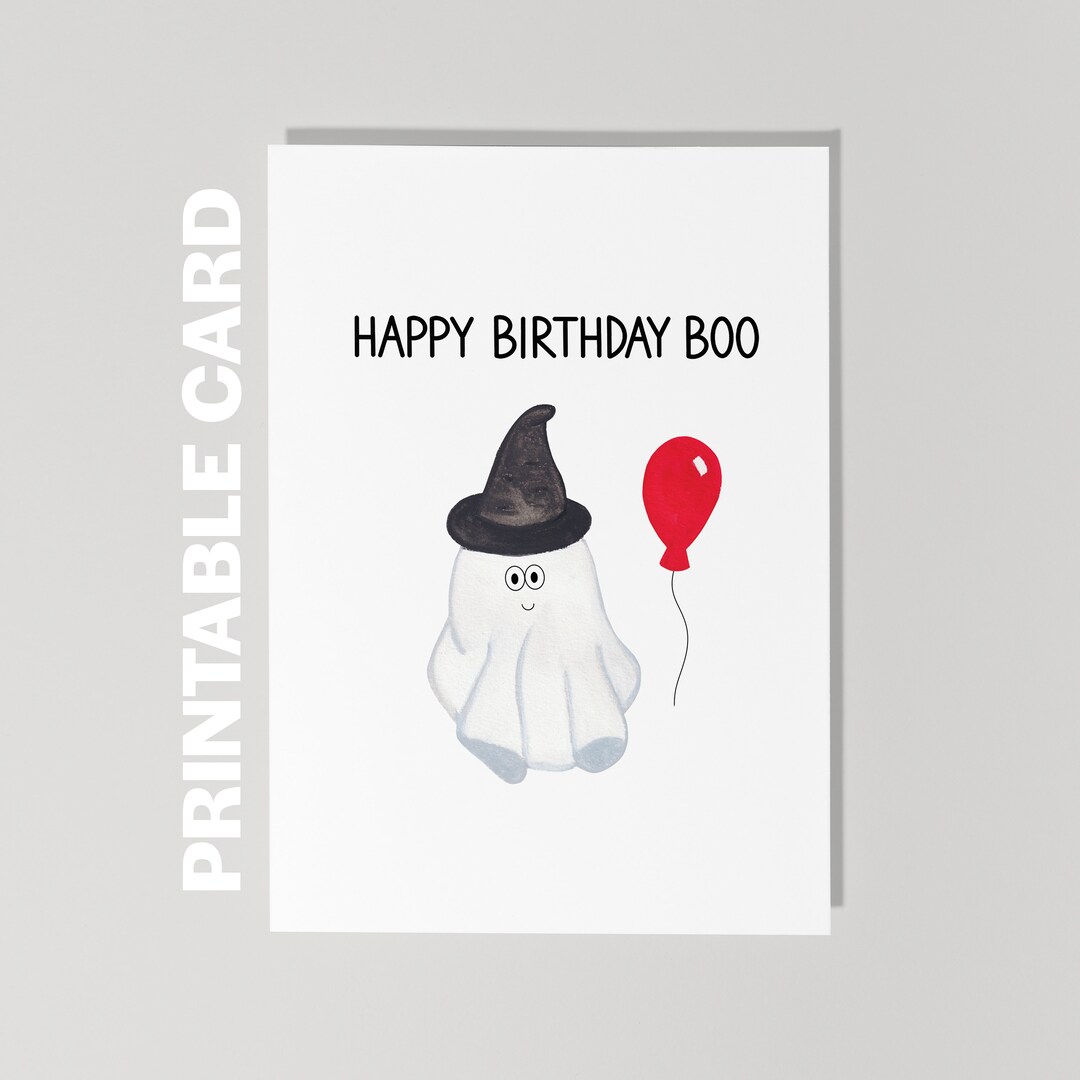 Printable Birthday Card, Halloween Birthday Card, Funny Birthday Card ...