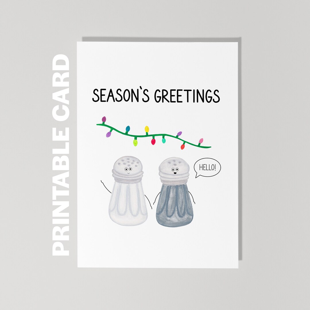 Printable Christmas Card, Funny Holiday Card, Seasons Greetings - Etsy